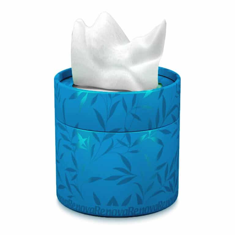 Facial Tissue Round Blue Box | Renova | 3-Ply Tissues