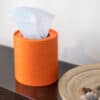 White Facial Tissue Colored Round Orange Box 3 Ply 40 Tissues