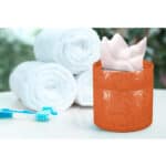 White Facial Tissue Colored Round Orange Box 3 Ply 40 Tissues