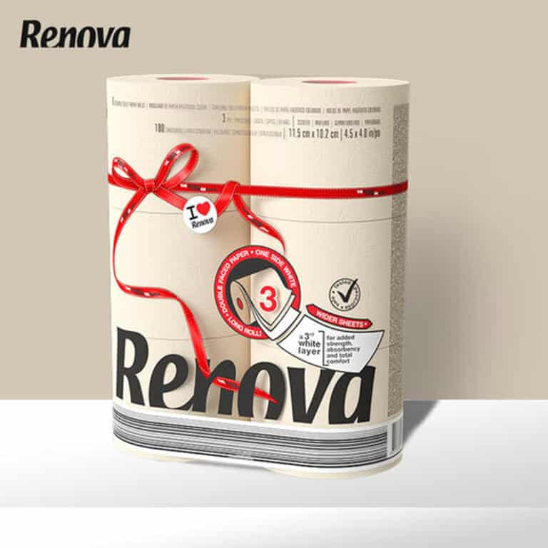 Vanilla Toilet Paper Jumbo Pack | Renova | 3-Ply Rolls