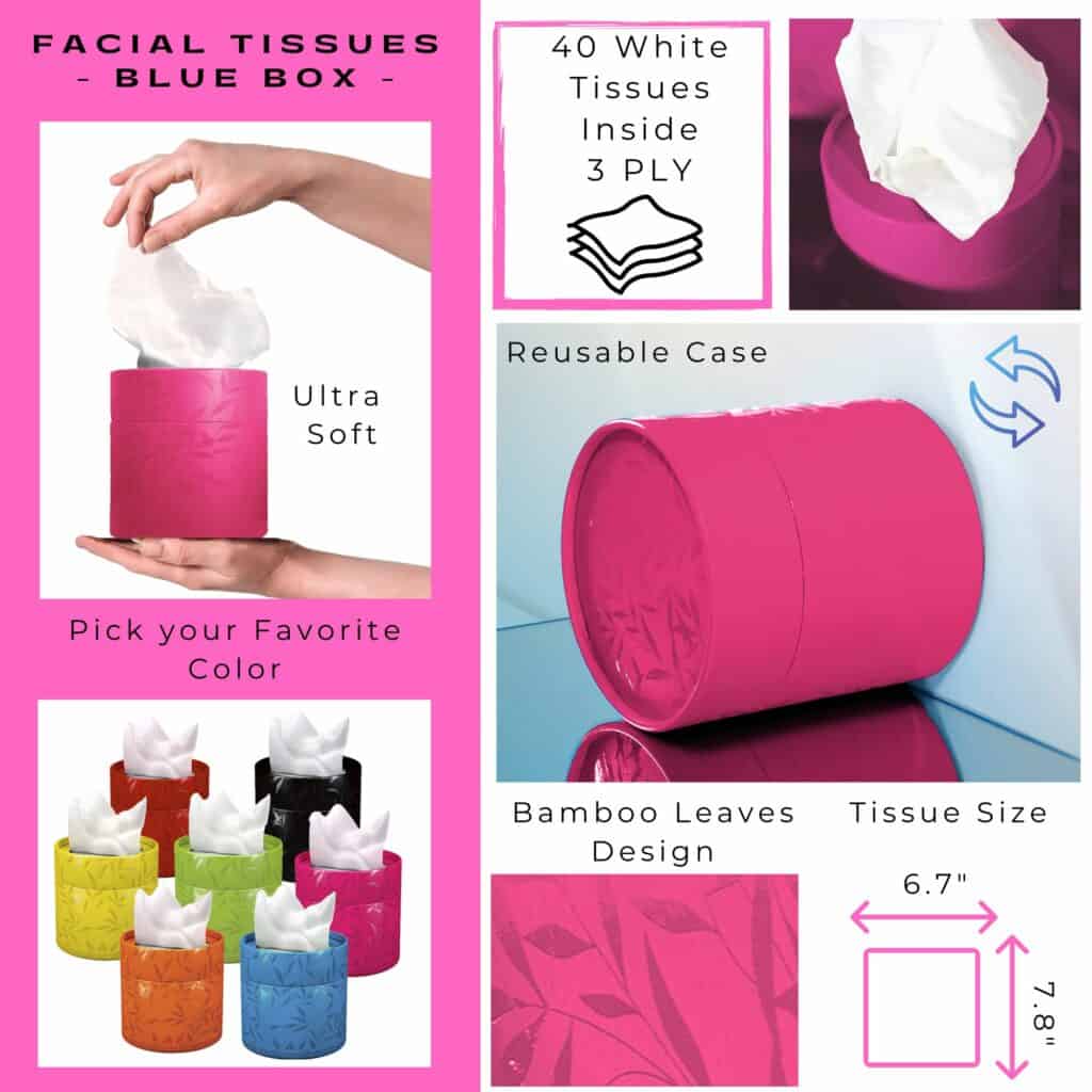 Facial Tissue Round Pink Box | Renova | 3-Ply Tissues