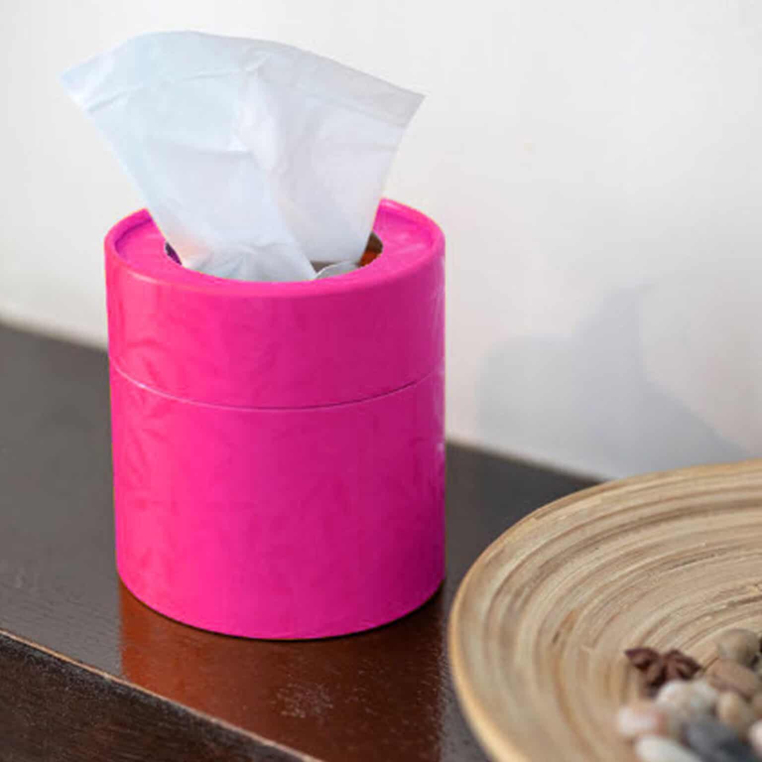 Facial Tissue Round Pink Box | Renova | 3-Ply Tissues