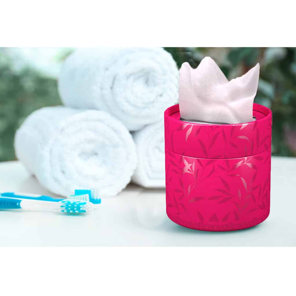 Facial Tissue Round Pink Box | Renova | 3-Ply Tissues