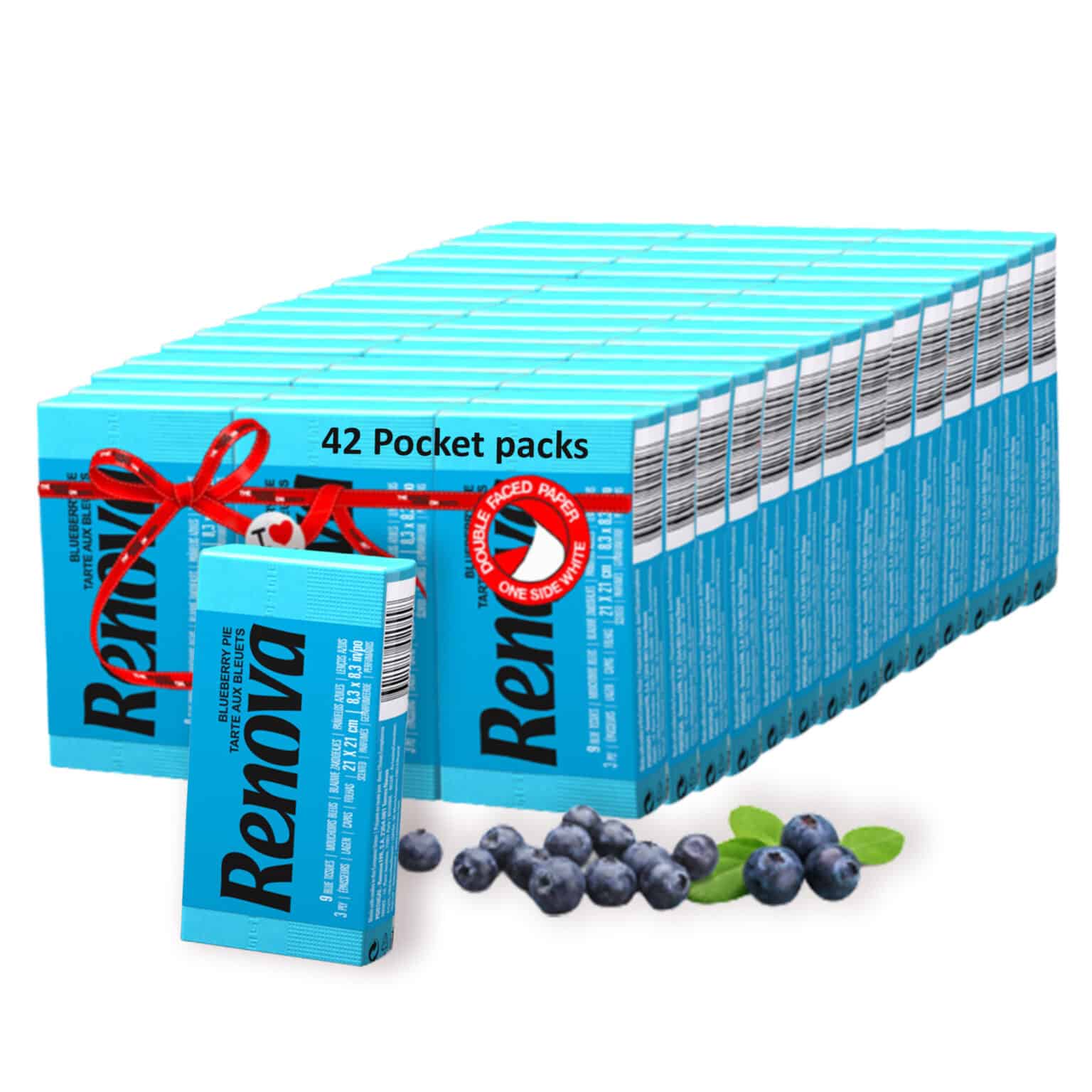 Blue Pocket Tissue 42-Pack | Renova | 3-Ply