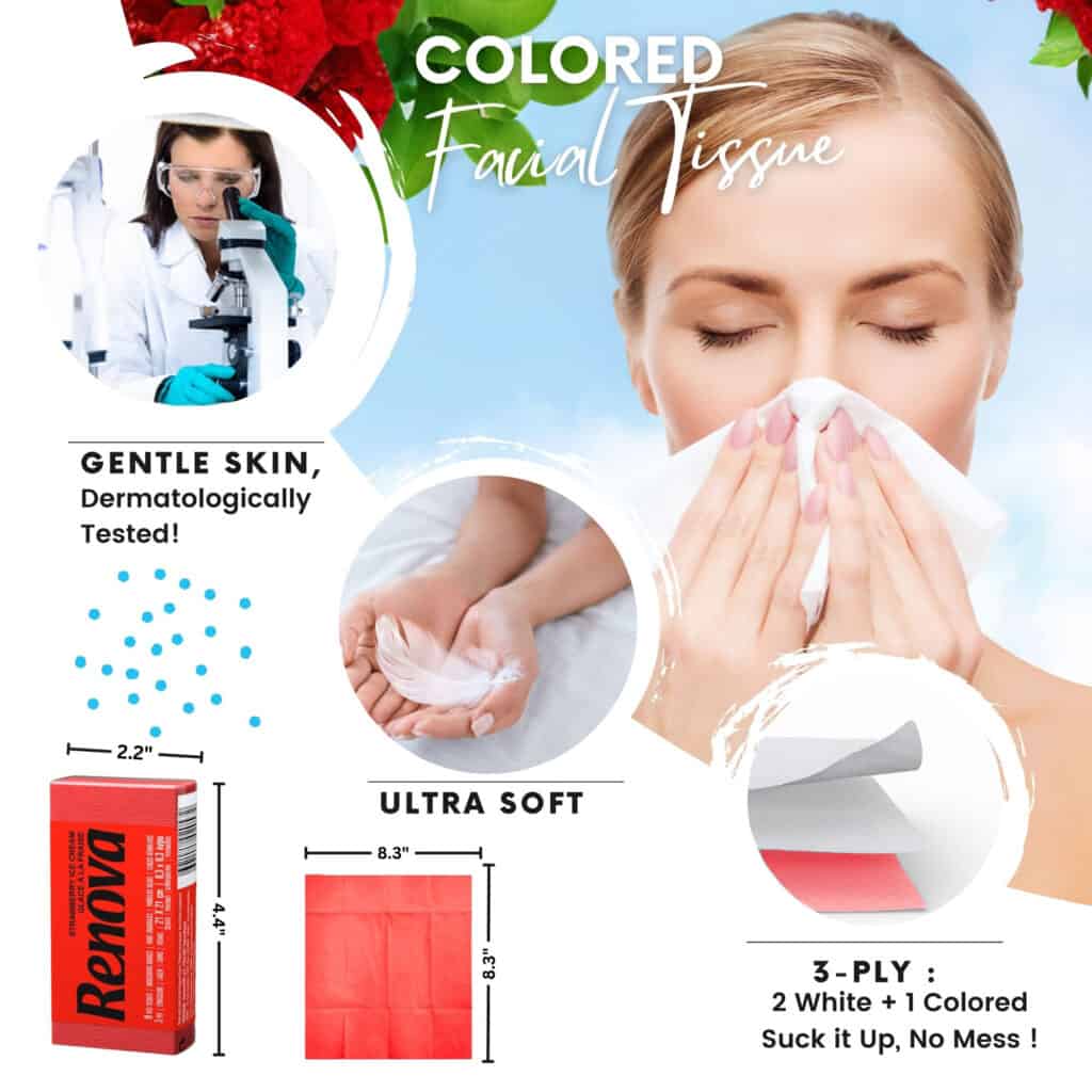 Red Pocket Tissue 84-Pack | Renova | 3-Ply